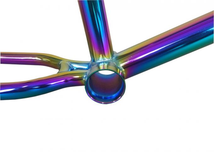 Rainbow Frame Chrome BMX Frame , Oil Slick Colorful Custom BMX Bike Parts